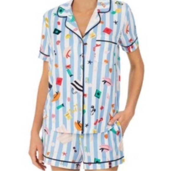 kate spade | Intimates & Sleepwear | Kate Spade Aqua Stripe Pajamas Set ...